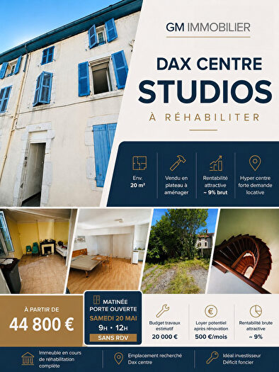 Appartement 1 pièce à vendre - Dax, Centre-ville, Saint-Vincent