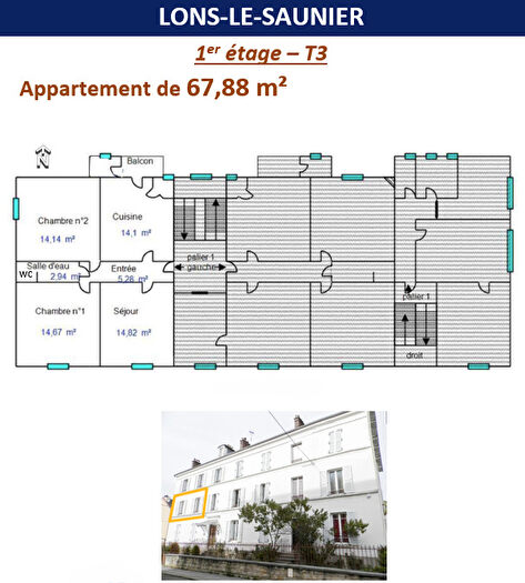 Appartement 3 pièces à vendre - Lons-le-Saunier