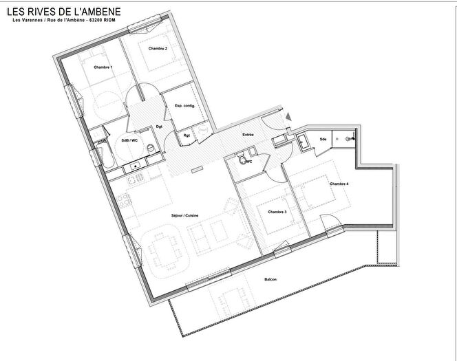 Appartement à vendre - Riom, Gare, Dagneaux, Moulin dEau, Planchepaleuil, Le Marais - 5 pièces - 4 chambres