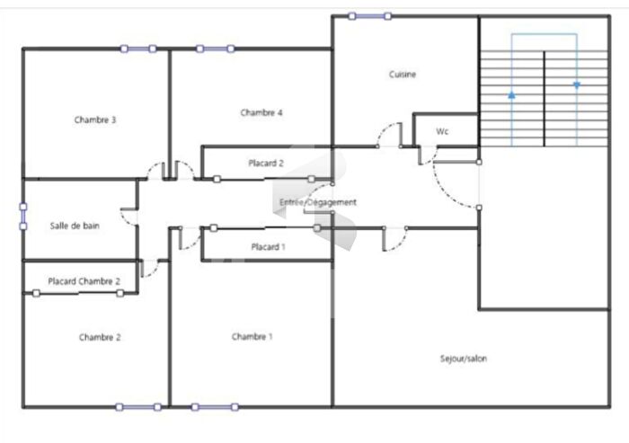 Appartement à vendre - Périgueux - 5 pièces - 4 chambres
