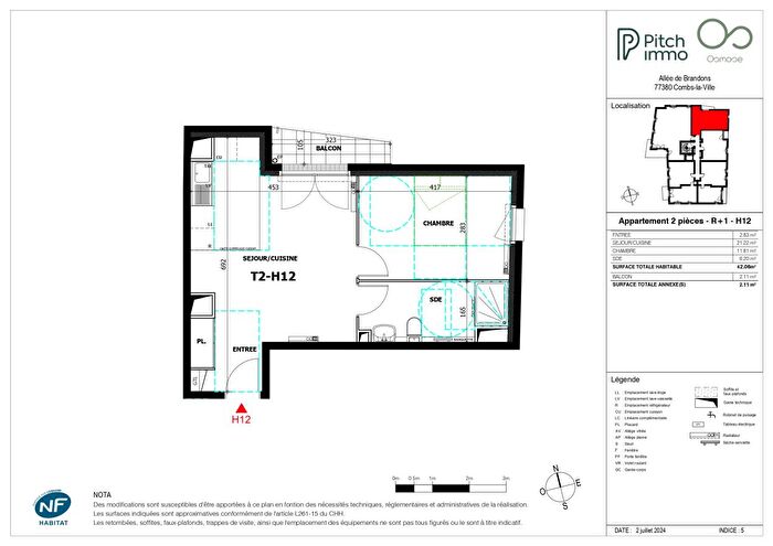 Appartement 2 pièces à louer à Combs-la-Ville, République