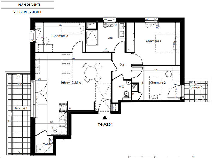 Appartement à vendre - Basse-Goulaine - 4 pièces - 3 chambres