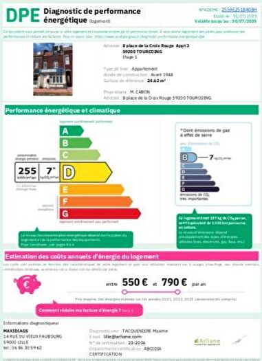 Appartement à louer - Croix Rouge, Tourcoing - 1 pièce - 1 chambre