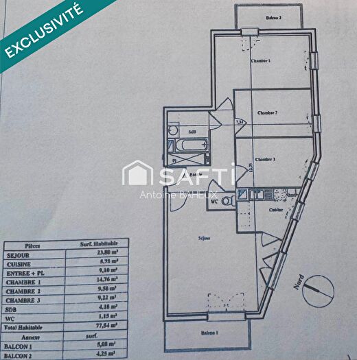 Appartement 4 pièces à vendre à Douai, Faubourg d'Esquerchin