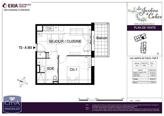 Appartement à vendre - La Chapelle-Saint-Mesmin - 2 pièces - 1 chambre