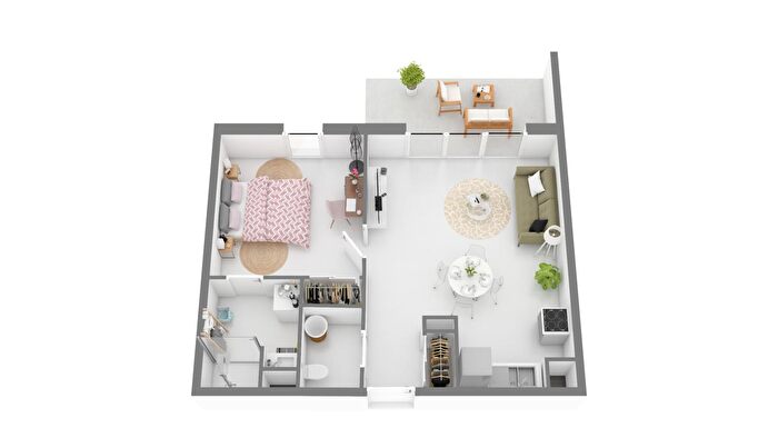 Appartement à louer - Saint-Étienne-du-Grès - 2 pièces - 1 chambre