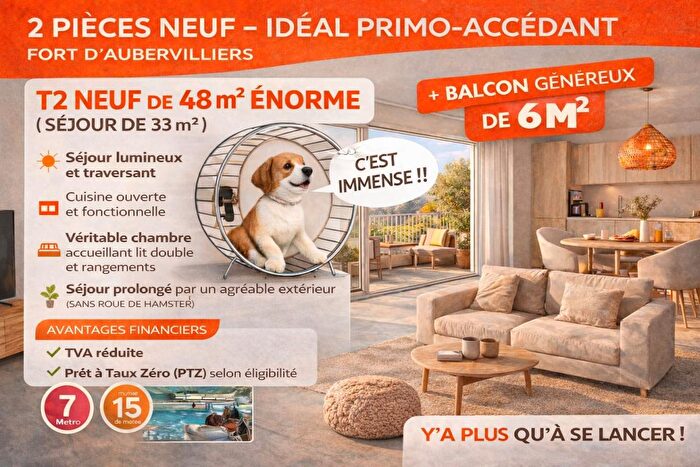 Appartement à vendre - Aubervilliers, Maladerie, Emile Dubois - 2 pièces - 1 chambre