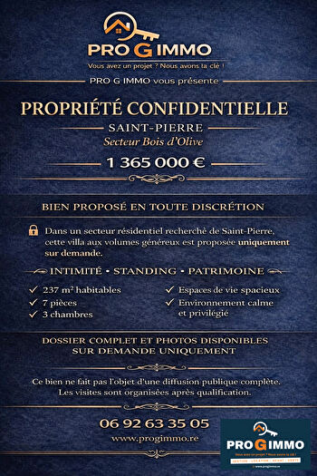 Maison à vendre - Saint-Pierre, Bois dOlive - 7 pièces - 3 chambres