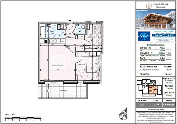 Appartement à vendre - Abondance - 2 pièces - 1 chambre
