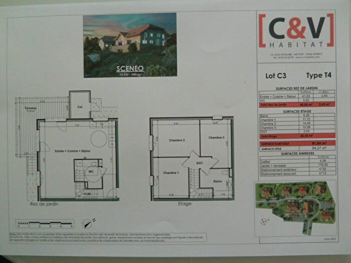 Appartement à vendre - Sillingy - 4 pièces - 3 chambres