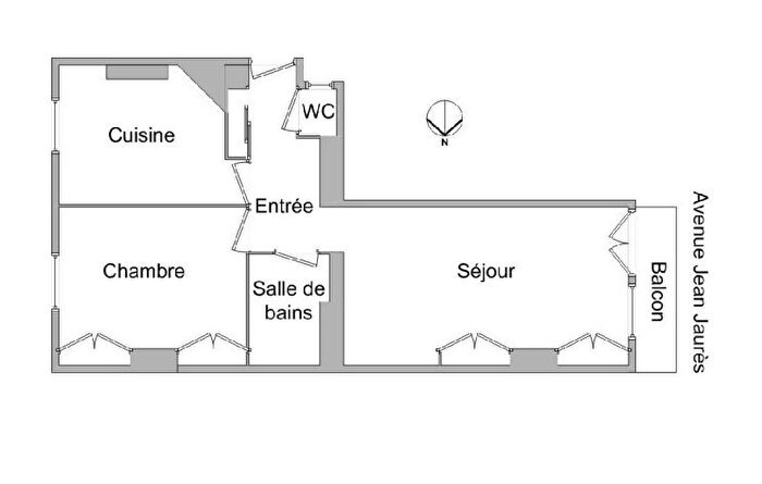 Lyon 7ème, Guillotière - Appartement 2 pièces à louer