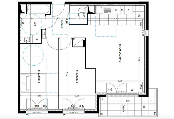 Appartement à vendre - Sartrouville, Le Fresnay Vieux Pays - 3 pièces - 2 chambres
