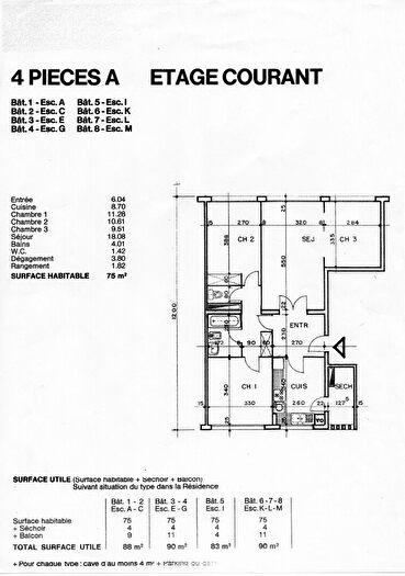 Appartement à vendre - Villebon-sur-Yvette - 4 pièces - 2 chambres