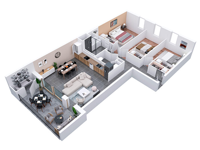 Appartement à vendre - Aix-les-Bains, Centre-ville - 4 pièces - 3 chambres