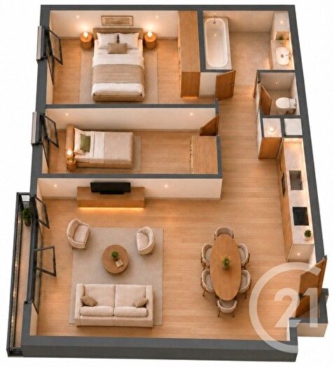 Thiais, Pavé de Grignon : Appartement 3 pièces à vendre