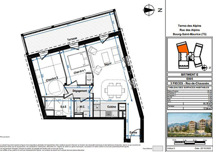 Appartement à vendre - Bourg-Saint-Maurice, Bourg-Saint-Maurice - 3 pièces - 2 chambres