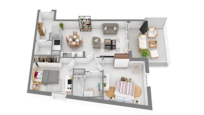 Appartement à louer - Nice, Saint-Roch - 3 pièces - 2 chambres