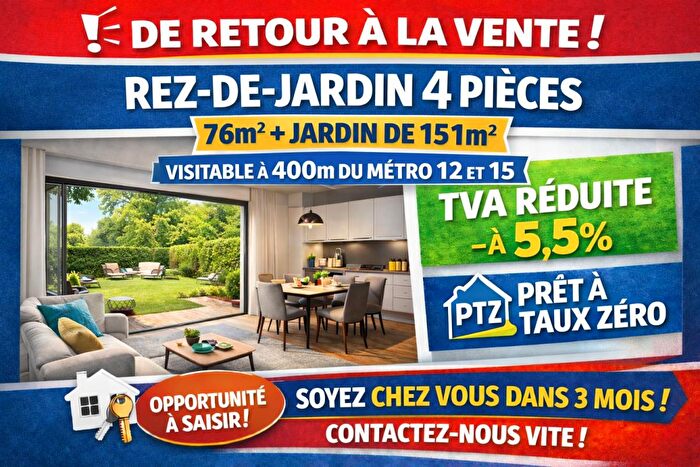 Appartement à vendre - Aubervilliers, Firmin Génier, Sadi Carnot - 4 pièces - 3 chambres