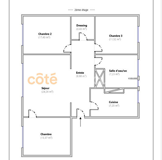Appartement à vendre - Le Bourget, Gare, Zone dactivités du Commandant Rolland - 4 pièces - 3 chambres