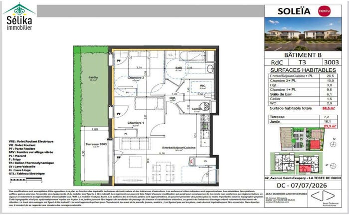 La Teste-de-Buch, L'Enclos d'Alis, Notre-Dame des Monts, Ninots, Miquelots : Appartement 3 pièces à vendre