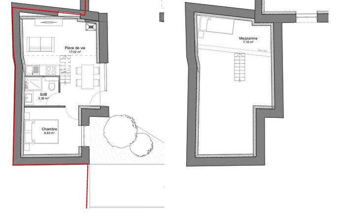 Appartement à vendre - Grézieu-la-Varenne - 2 pièces - 1 chambre