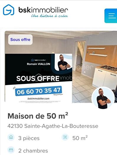 Sainte-Agathe-la-Bouteresse : Maison 3 pièces à vendre