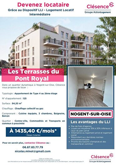 Appartement 4 pièces à louer - Carnot, Nogent-sur-Oise