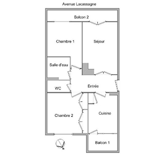 Appartement à louer - Lyon e , Monchat - 3 pièces - 2 chambres