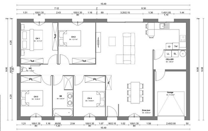 Maison à vendre - La Jarrie - 5 pièces - 4 chambres