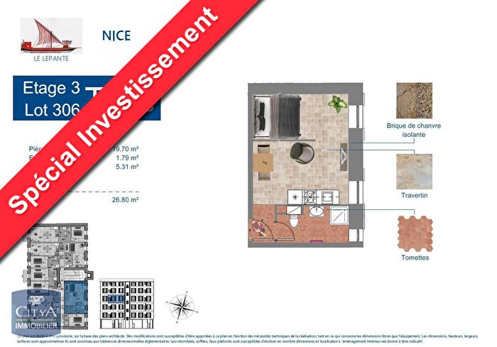 Appartement à vendre - Nice, Carabacel - 1 pièce