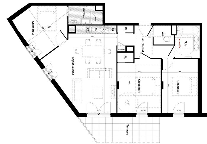 Appartement à vendre - Bourg-en-Bresse, Gare, Peloux-Mail, Citadelle - 4 pièces - 3 chambres