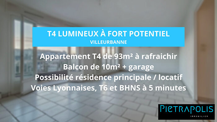 Appartement à vendre - Lyon e , Monchat - 4 pièces - 2 chambres
