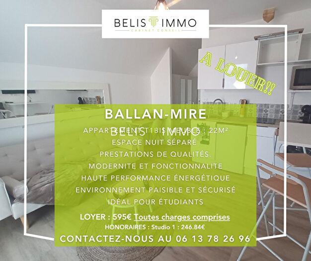Appartement 1 pièce à louer - Ballan-Miré