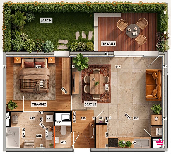 Appartement à vendre - Excenevex - 2 pièces - 1 chambre