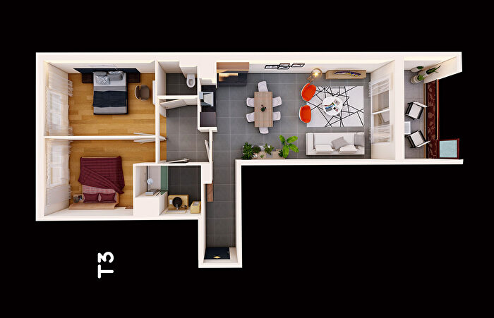 Appartement à vendre - Albi, Centre-ville - 3 pièces - 2 chambres