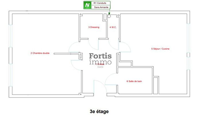 Paris 18ème, Simplon, Poissonniers : Appartement 3 pièces à vendre