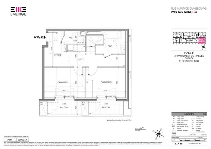 Appartement 4 pièces à louer à Ivry-sur-Seine, Ivry Port