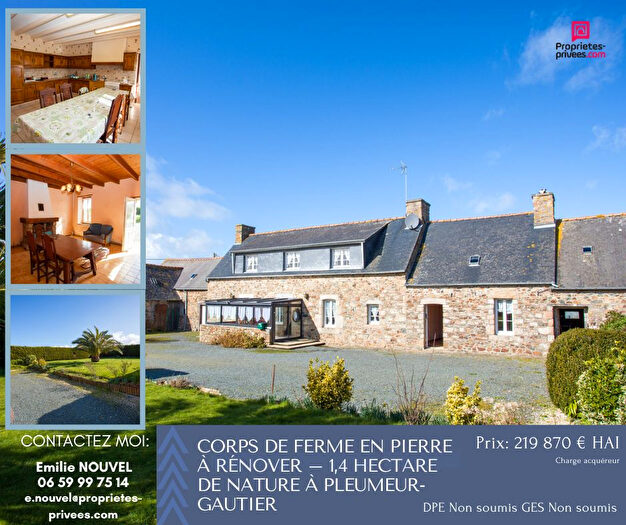 Maison à vendre - Pleumeur-Gautier - 6 pièces - 4 chambres