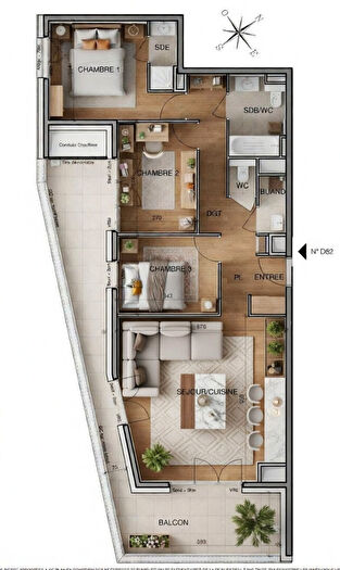 Appartement à vendre - Annecy, Romains - 4 pièces - 3 chambres