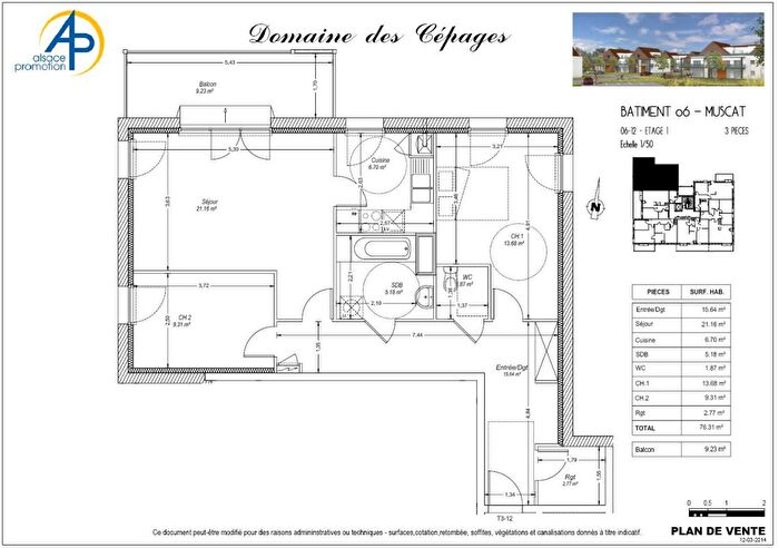 Appartement 3 pièces à louer à Colmar, Saint-Vincent