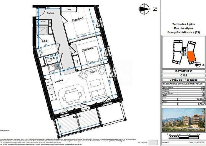Appartement à vendre - Bourg-Saint-Maurice, Bourg-Saint-Maurice - 3 pièces - 2 chambres