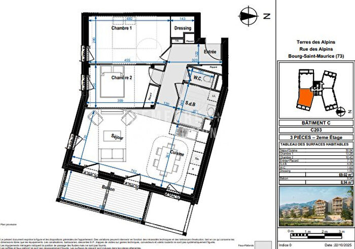 Appartement à vendre - Bourg-Saint-Maurice, Bourg-Saint-Maurice - 4 pièces - 3 chambres