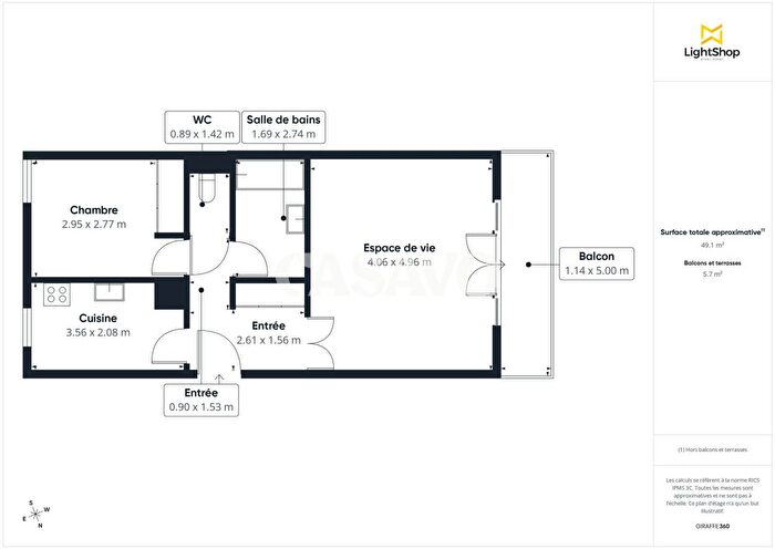 Appartement à vendre - La Courneuve, Balzac, Braque - 2 pièces - 1 chambre