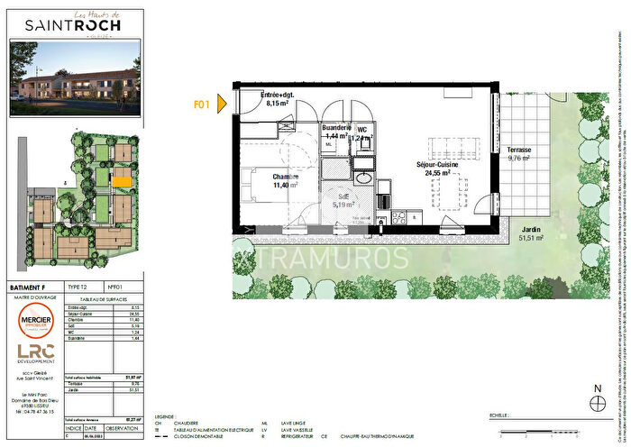 Appartement à vendre - Gleizé - 2 pièces - 1 chambre