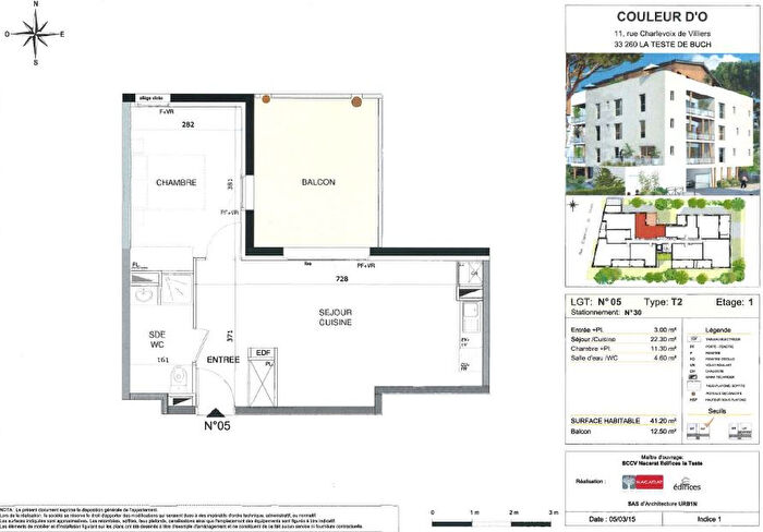 La Teste-de-Buch, Centre-ville : Appartement 2 pièces à louer