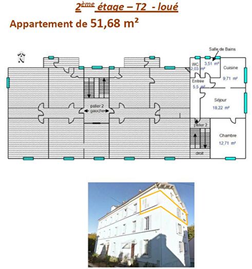 Appartement 3 pièces à Lons-le-Saunier, à vendre