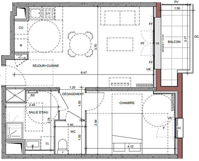 Appartement à vendre - Rosny-sous-Bois, La Justice - 2 pièces - 1 chambre