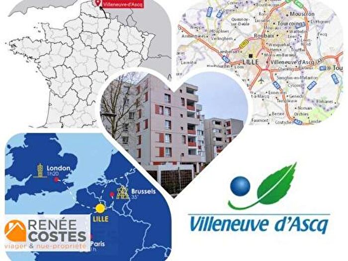 Appartement à vendre - Villeneuve-dAscq, Pont de Bois, Hôtel de Ville - 4 pièces - 3 chambres