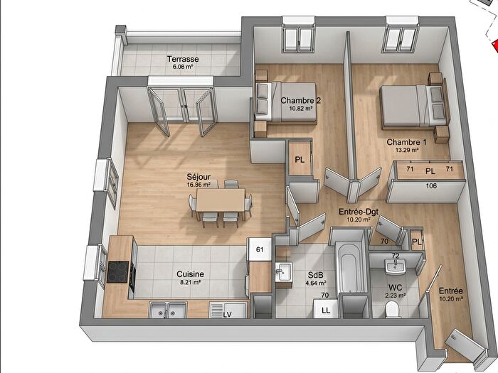Grigny, Centre-ville, Blanc Manteaux - Maison 3 pièces à vendre
