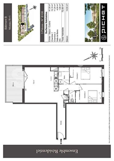 Léognan : Appartement 3 pièces à louer